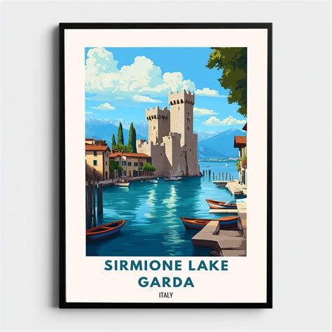Sirmione Lake Garda Travel Print Italy Wall Art Lake Garda Poster