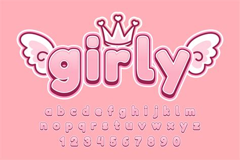 Decorative Girly Font And Alphabet Vector Vector Art At Vecteezy