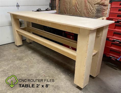 2x8 Workbench Table Cnc Table Files Workbench Plans Fusion 360 Step Dxf Eps Svg Illustrator