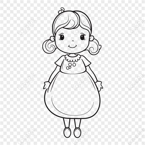 색칠 페이지 어린이와 성인을위한 어린 소녀 색칠 페이지 인쇄 가능한 개요 스케치 드로잉 벡터다리두꺼운 선 Png 일러스트