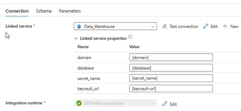 Azure Data Factory Linked Service Parameterization Default Values And