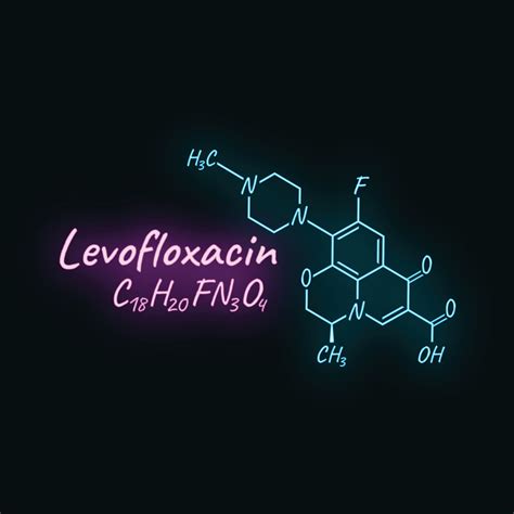 Levofloxacin Antibiotic Chemical Formula And Composition Concept