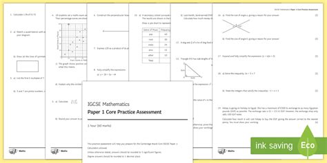 Igcse Past Paper Maths Foundation Beyond Teacher Made