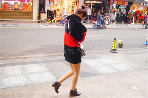 Shenzhen China Young Women On The Streets Editorial Stock Image