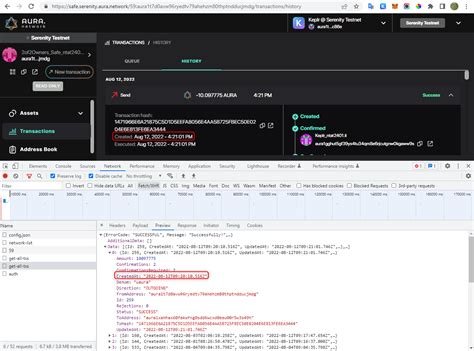 Aura Safe Multisig Tx Display Created Time Value Incorrectly At Transaction History Issue