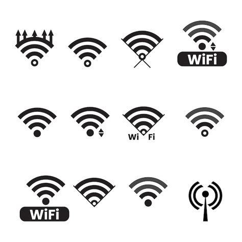 Premium Vector Wireless Network Wifi Icons Vector Set Black Wifi