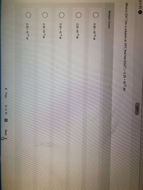 solved ch 16 what is oh] for a solution at 25°c that has