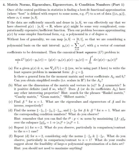Solved Matrix Norms Eigenvalues Eigenvectors Condition Numbers Part