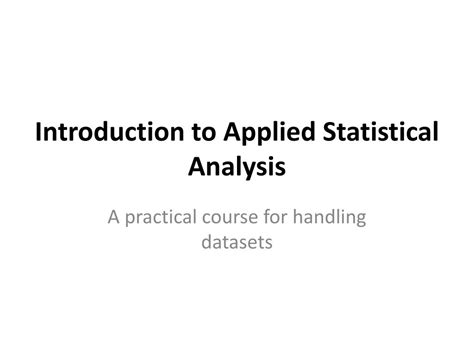 ppt introduction to applied statistical analysis powerpoint