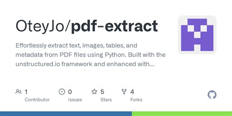 GitHub OteyJo Pdf Extract Effortlessly Extract Text Images Tables