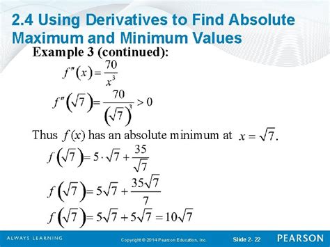 Using Derivatives To Find Absolute Maximum And Minimum