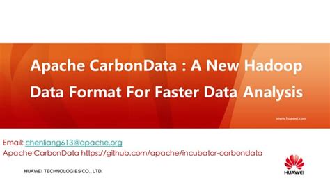 Apache Carbondatanew High Performance Data Format For Faster Data