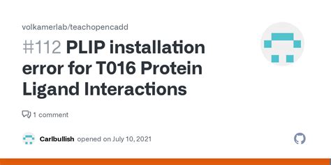 plip installation error for t016 protein ligand interactions · issue