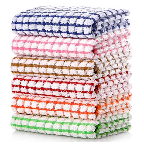 Basdi Cotton Dish Towels Cotton Kitchen Dish Towels 16x25 Inch Ultra