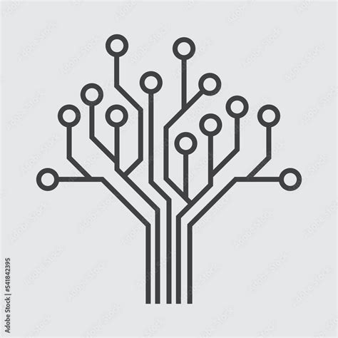 Abstract Circuit Board Tree Technical Circuit Tree Graphic Illustration Stock Vector Adobe Stock