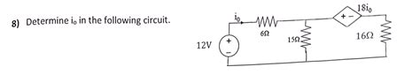 Solved 8 Determine I0 In The Following Circuit Chegg Com