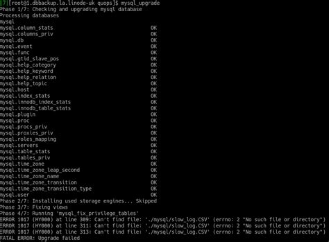Mariadb Mysqlupgrade Failed Stack Overflow