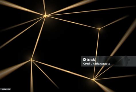골드와 블랙 배경입니다 고급 텍스처 기하학적 라인 패턴입니다 미래 지향적 인 빛 네트워크 그래픽 황금 그리드 벡터 일러스트레이션 금 금속에 대한 스톡 벡터 아트 및 기타