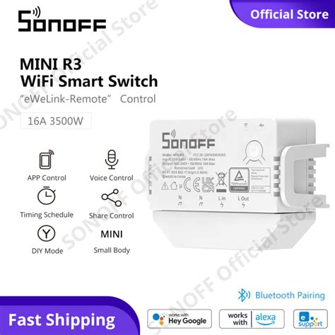 Sonoff Mini R3 16a Wifi Smart Switch Diy Wireless Smart Switch Small Smart Module Ewelink Remote