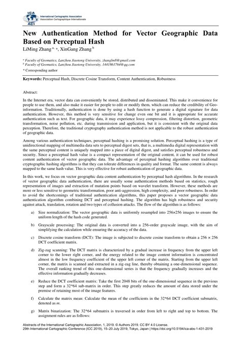 Pdf New Authentication Method For Vector Geographic Data Based On