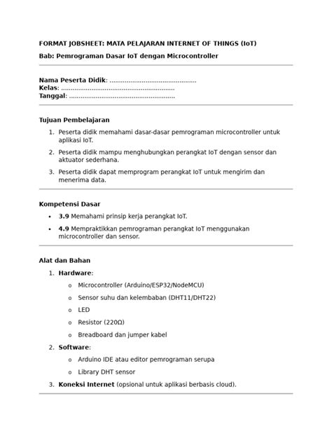 Format Jobsheet Iot Pdf