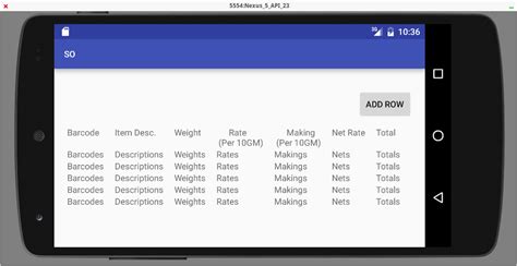 Java Onclick Add A New Row To A Tablelayout Dynamically And Fetch Values From Database Display