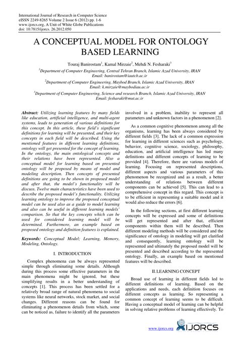 Pdf A Conceptual Model For Ontology Based Learning