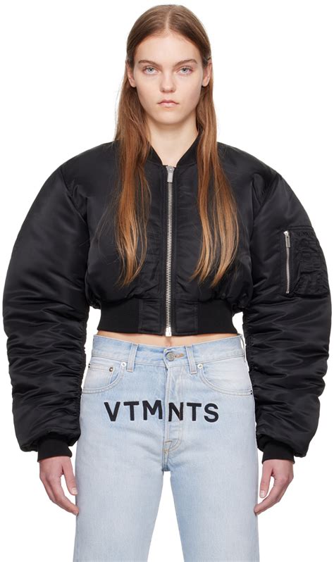 Vtmnts블랙 Alpha Industries 크롭 보머 재킷 할인