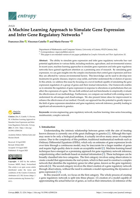 pdf a machine learning approach to simulate gene expression and infer