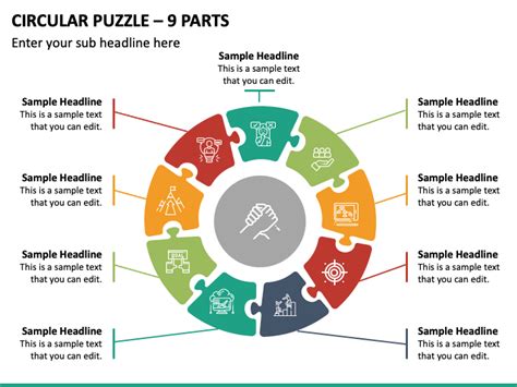 Circular Puzzle Parts PowerPoint Template PPT Slides
