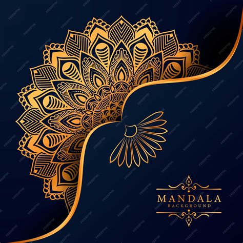 황금 당초 패턴 아랍어 이슬람 스타일 럭셔리 만다라 배경 프리미엄 벡터