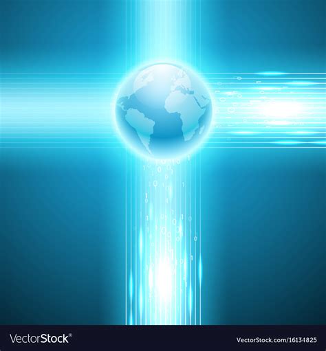 Stream Of Binary Code To The Globe Royalty Free Vector Image