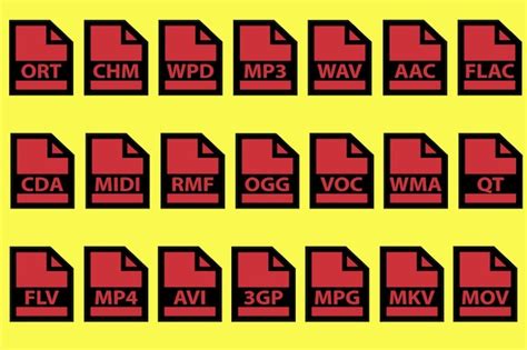 Premium Vector File Types Icons Set Vector