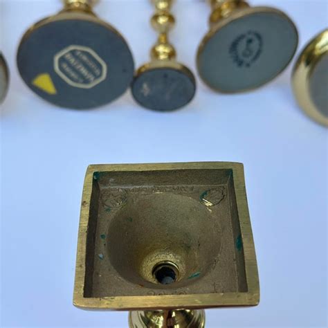 Collection Of 12 Signed Baldwin Solid Brass Candlestick Candle Holders Chairish