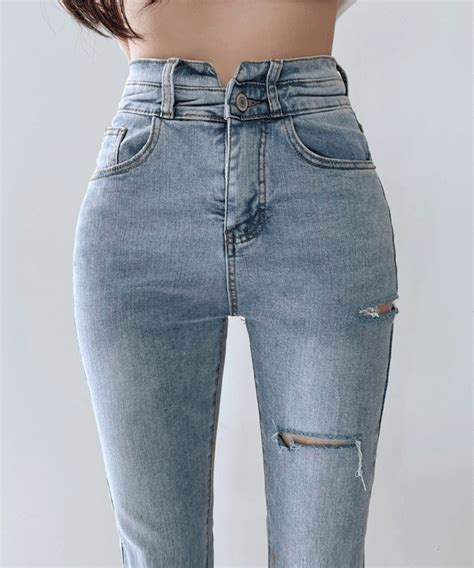 핏보장100 살빠졌진 데님 트임 일자핏 팬츠 에이블리