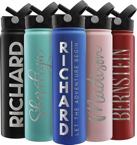 Amazing Items Personalized Water Bottle Wstraw And Lid 24