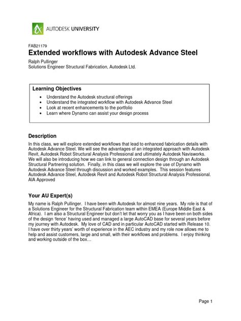 Handout 21179 Fab21179 Pullinger Au2016 Pdf Autodesk Autodesk Revit