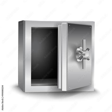 Vector Realistic Shiny Open Empty Safe Isolated On White Background Stock Vector Adobe Stock