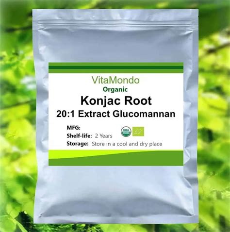 Organic Glucomannan Powder 100g1kg Konjac Root Weight And Digestion