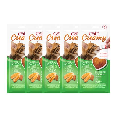 Catit Creamy Treats Chicken 4x10g Per Pack Combo Of 5 Pack