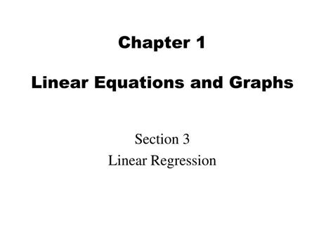 PPT Chapter Linear Equations And Graphs PowerPoint Presentation