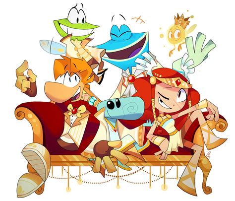 White Golden Rayman And Ly Rayman Origins Art Rayman And Barbara