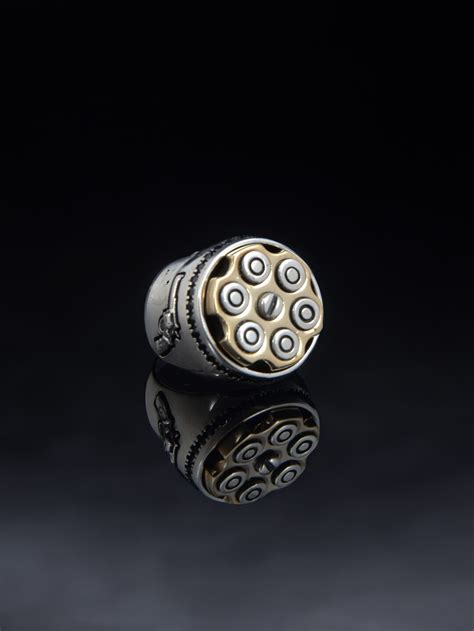 Men S Revolver Bullets Ring Russian Roulette Ring Weapon Ring Pistol