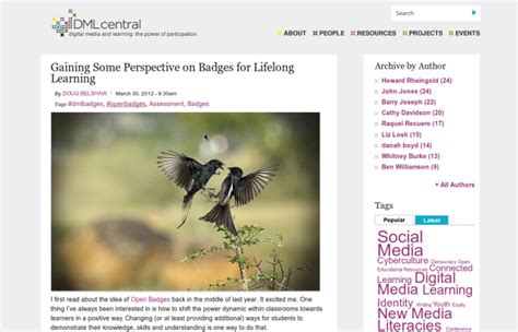 Screenshot Of Dmlcentral Badges Post Open Thinkering