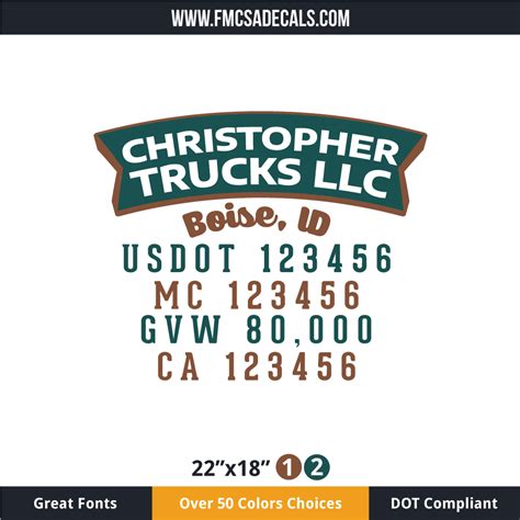 Trucking Themed Decals Fmcsa Decals
