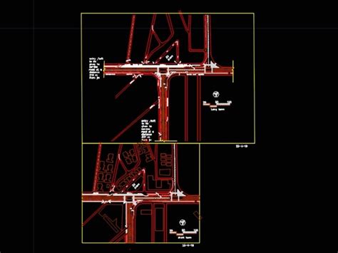 Staggered Junction Improvement Plan In Autocad Cad Library