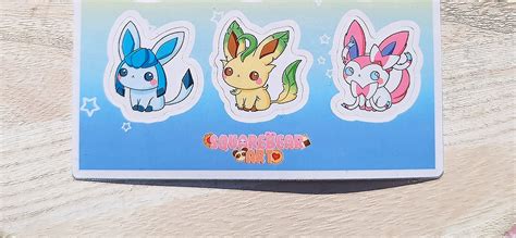 Sticker Sheet Eeveelutions Kawaii Vinyl Cute Etsy