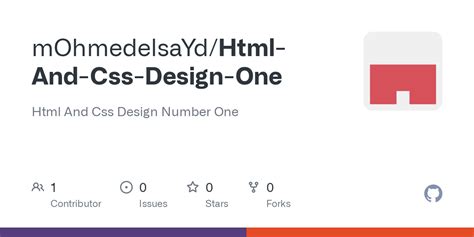 GitHub MOhmedelsaYd Html And Css Design One Html And Css Design Number One