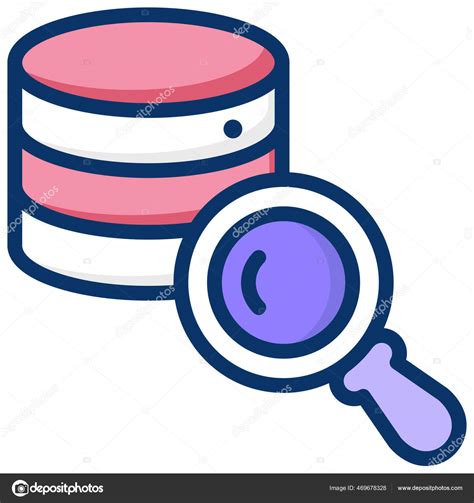 Big Data Global Data Query Data Icon Filled Outline Style Stock Vector