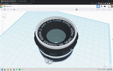 Tinkercad On Twitter Rt Zdp189 I Have Drawn A Vintage Lens To Go With My Earlier Nikon F